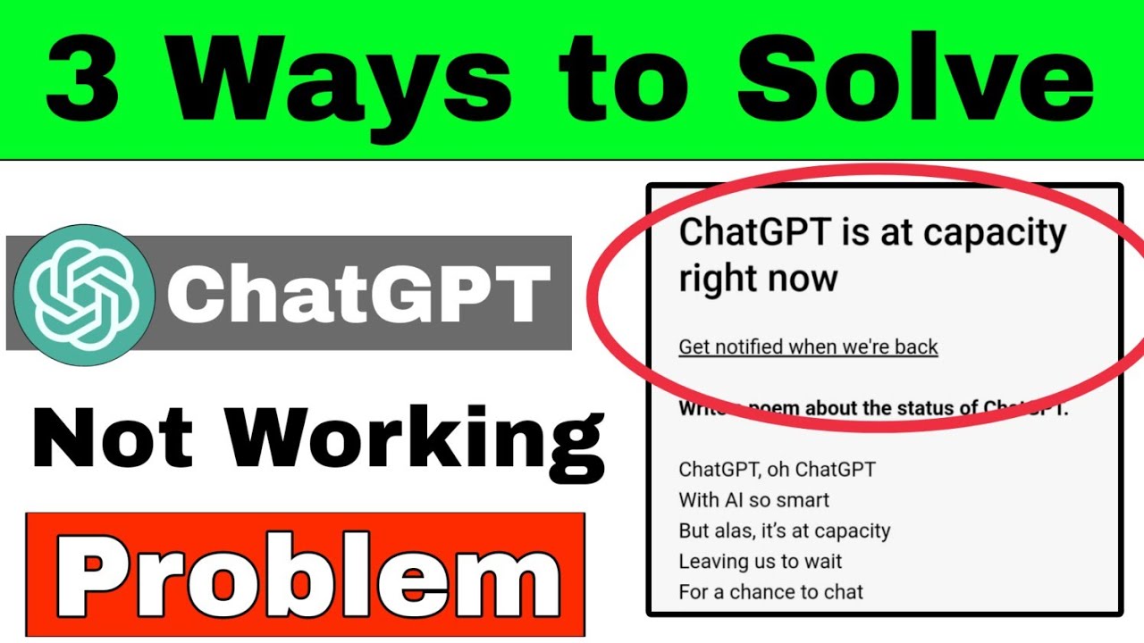 Chatgpt Not Working 3 Ways To Solve Chat Gpt Problem Chatgpt Is At