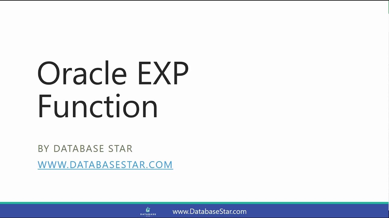 Oracle Exp Function Youtube