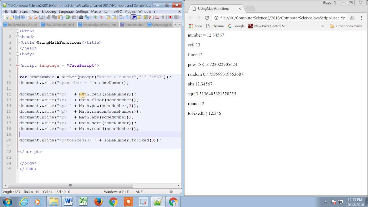 Math Functions In Javascript Youtube