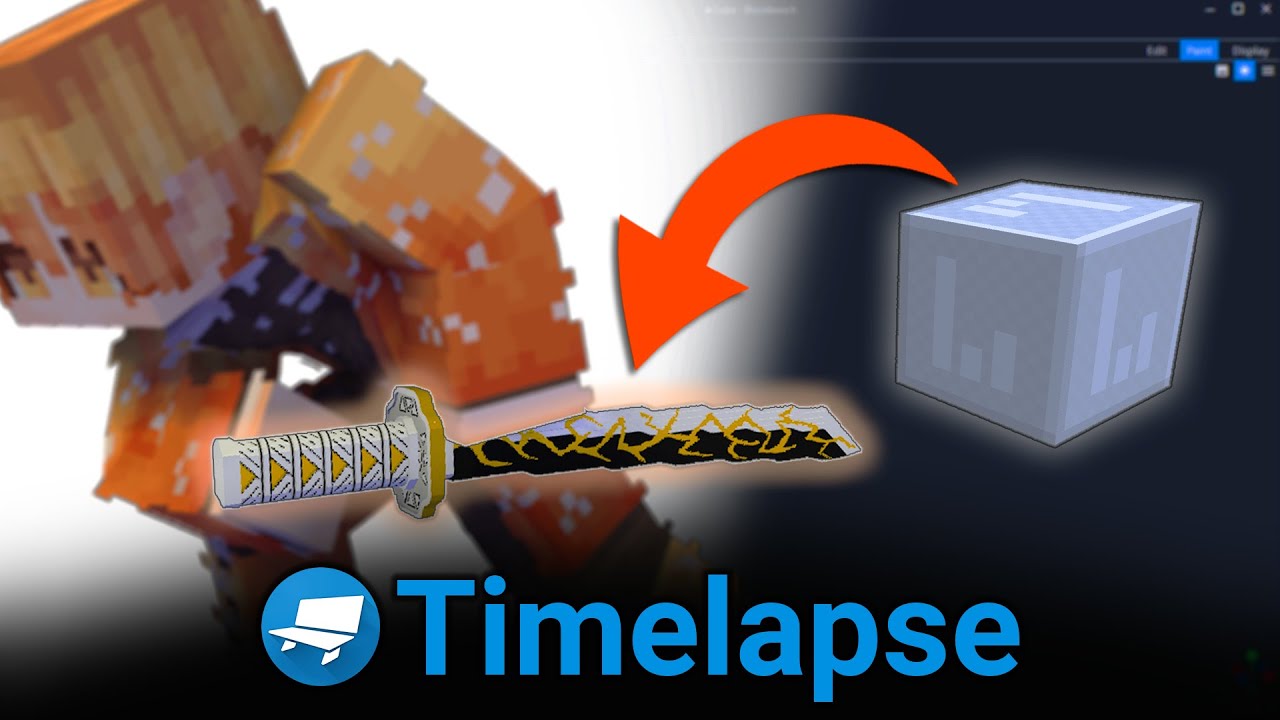 Zenitsu Katana From Anime Demon Slayer Blockbench Timelapse Youtube
