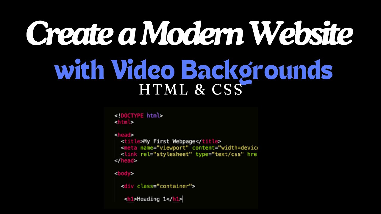 Create A Modern Website With Video Backgrounds Html Css Tutorial