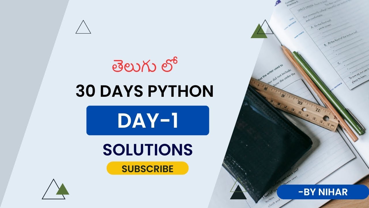 30 Days Python Day 1 Solutions 1 Youtube