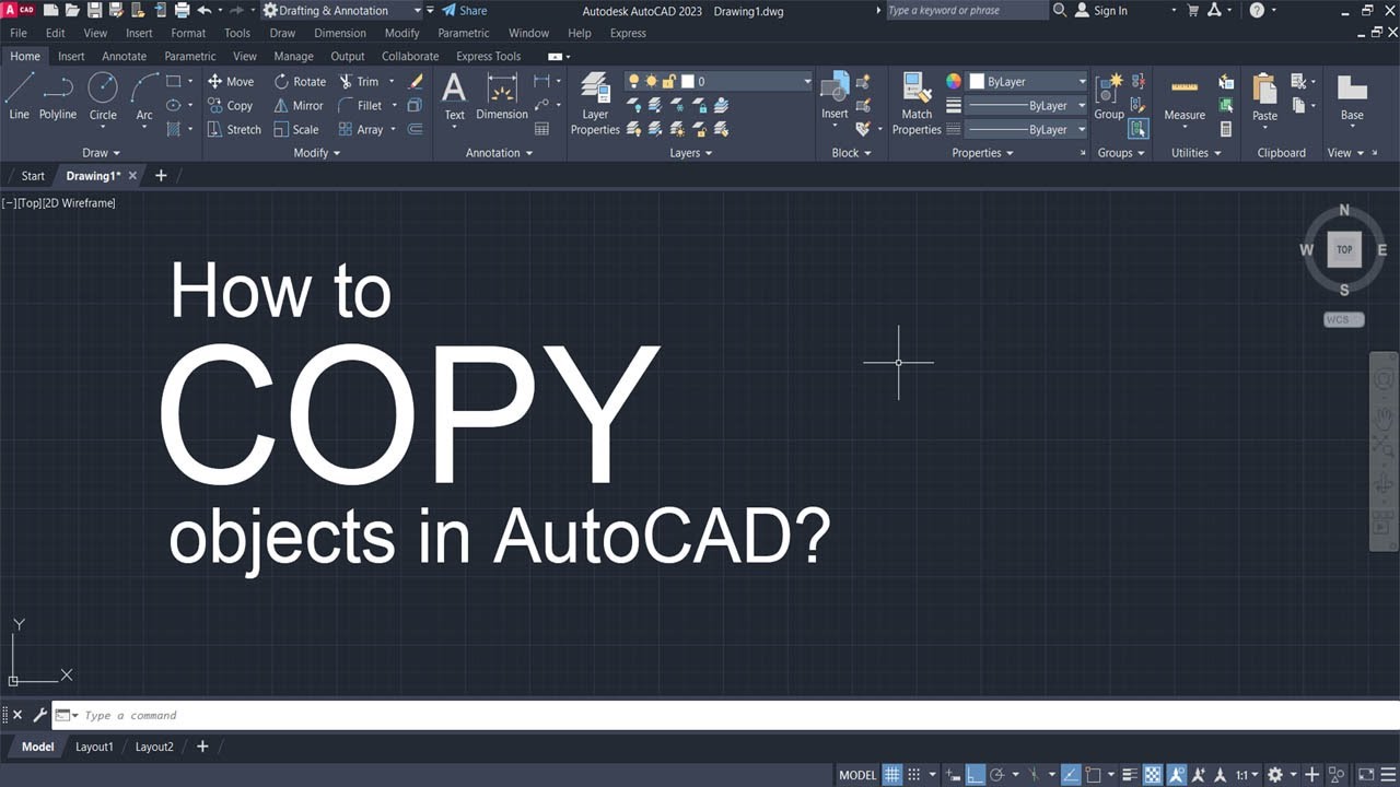 How To Copy Objects In Autocad Youtube