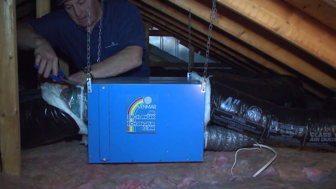 Venmar Ea1500 Air Exchanger Installation In Attic Of A House Youtube