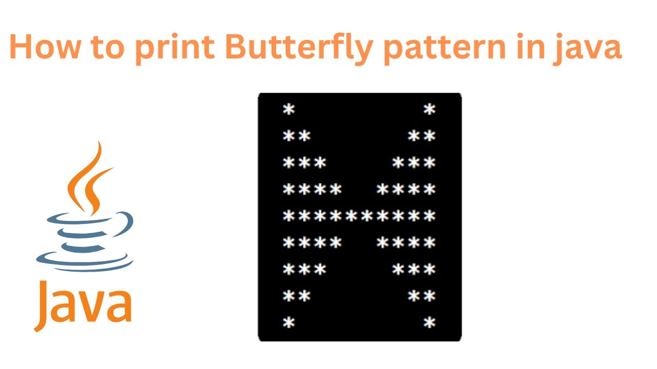 Java Program To Print Butterfly Star Pattern Youtube