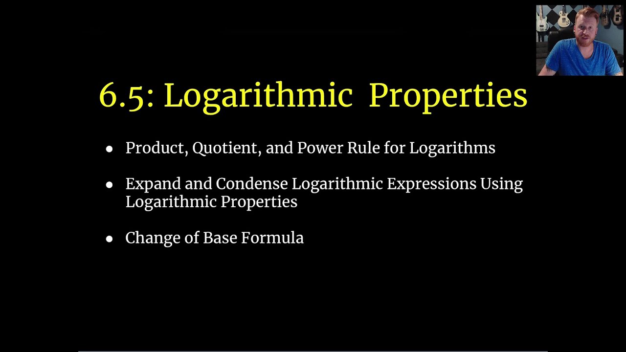 Logarithmic Properties Youtube