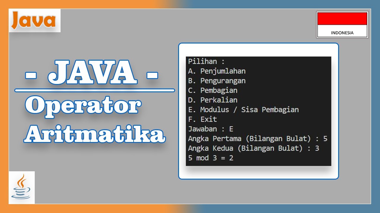 Program Java Operator Aritmatika Sederhana Youtube