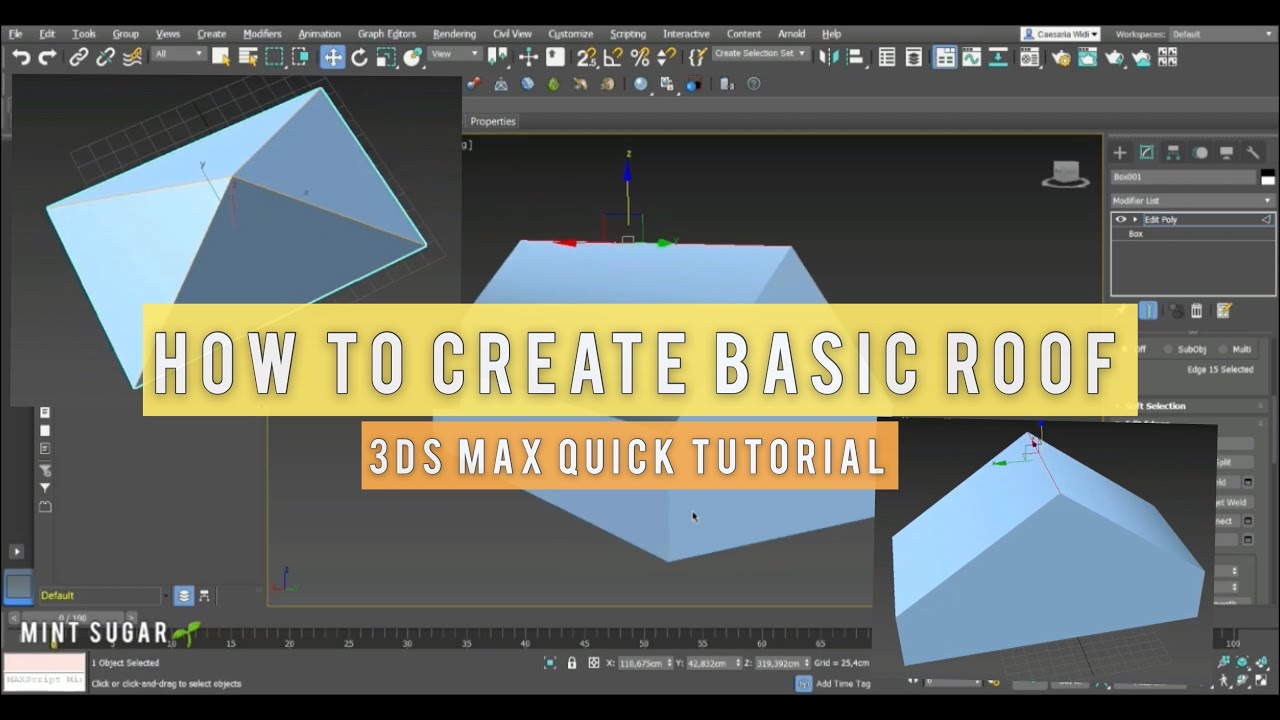 How To Create Basic Roof On 3ds Max Quick Tutorial Youtube