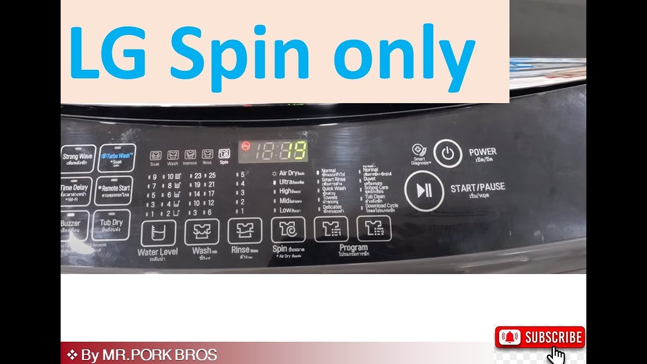 How To Spin Only Lg Washing Machine Youtube
