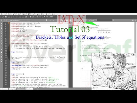 Latex Tutorial 03 Brackets And Tables Youtube