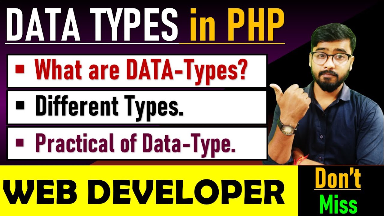 Php Tutorial Data Types In Php Php Data Types Php Tutorial For