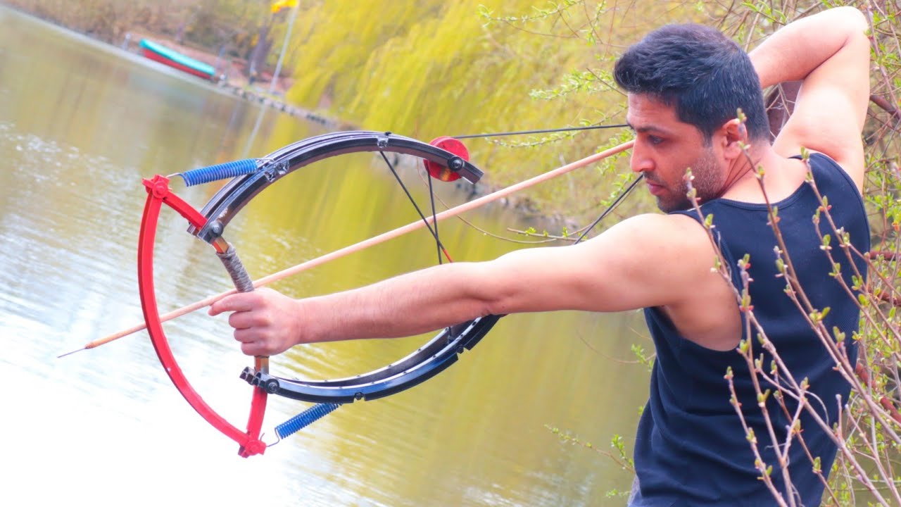 How To Make Powerful Bow And Arrow From Bike Wheel 昌 昌 Youtube