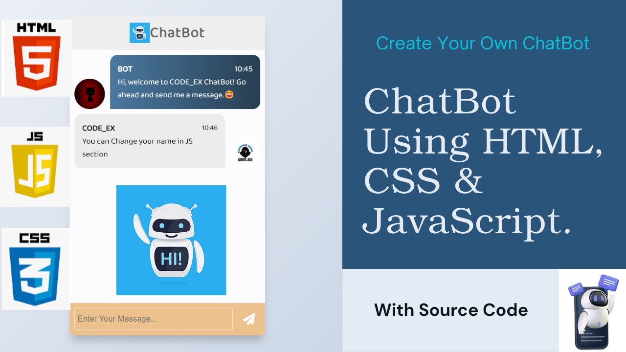 How To Create A Working Chatbot In Html Css And Javascript With