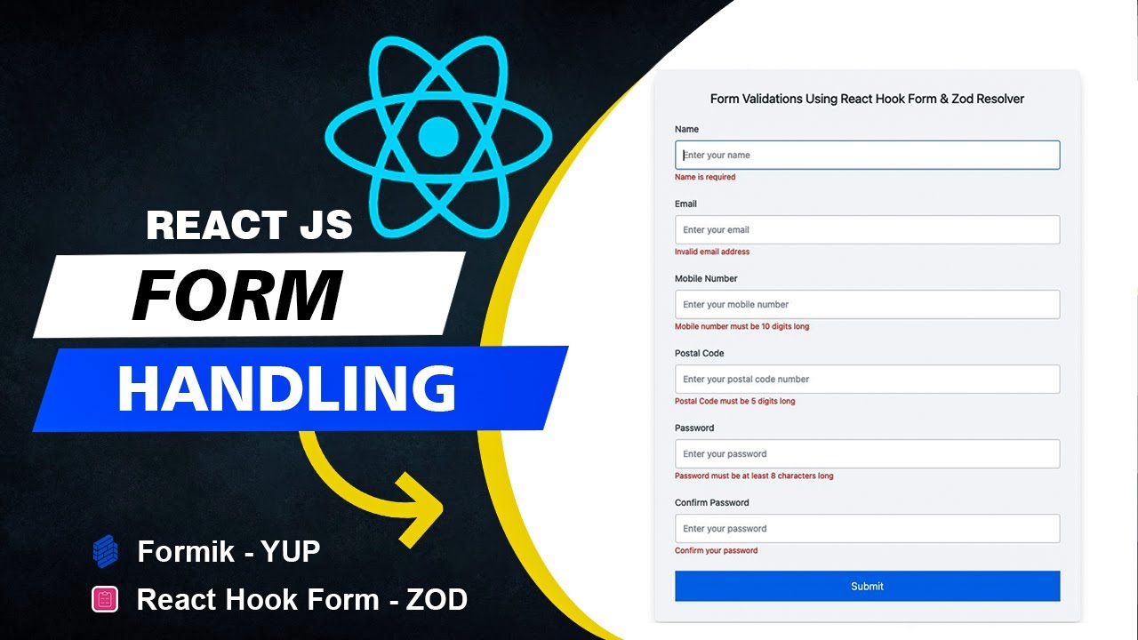 React Form Validation With React Hook Form Zod Vs Formik Yup