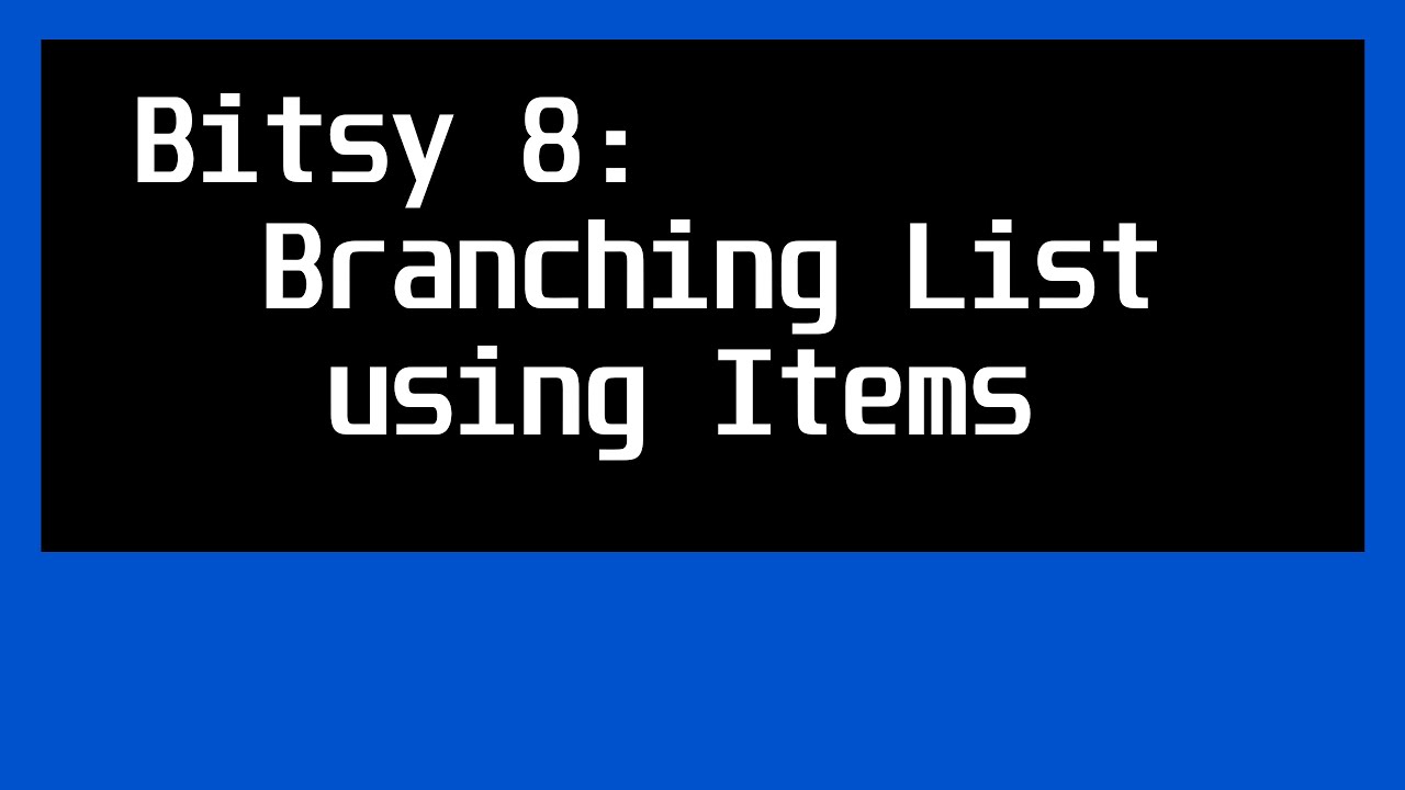 Bitsy 8 Interactions Branching List Using Items Youtube
