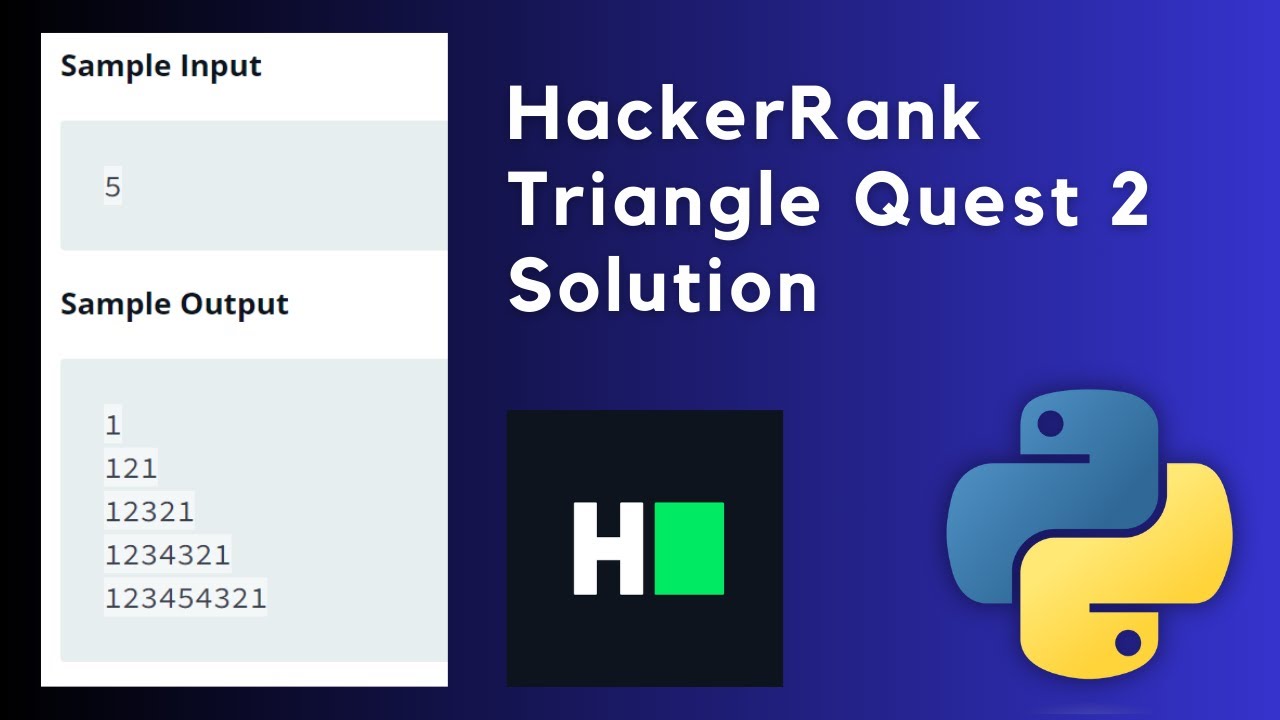 Triangle Quest 2 Hackerrank Solution Math Python Youtube
