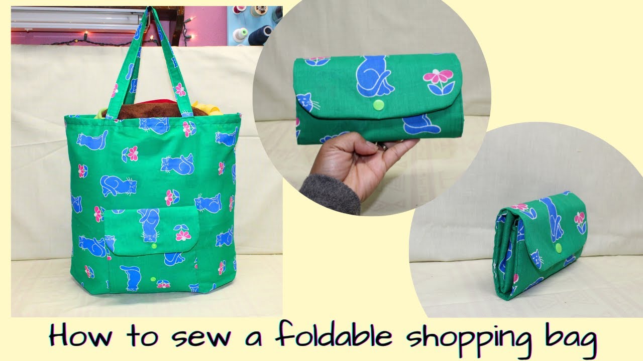 Diy Foldable Shopping Bag How To Sew A Bag That Folds Into A Pouch Diy