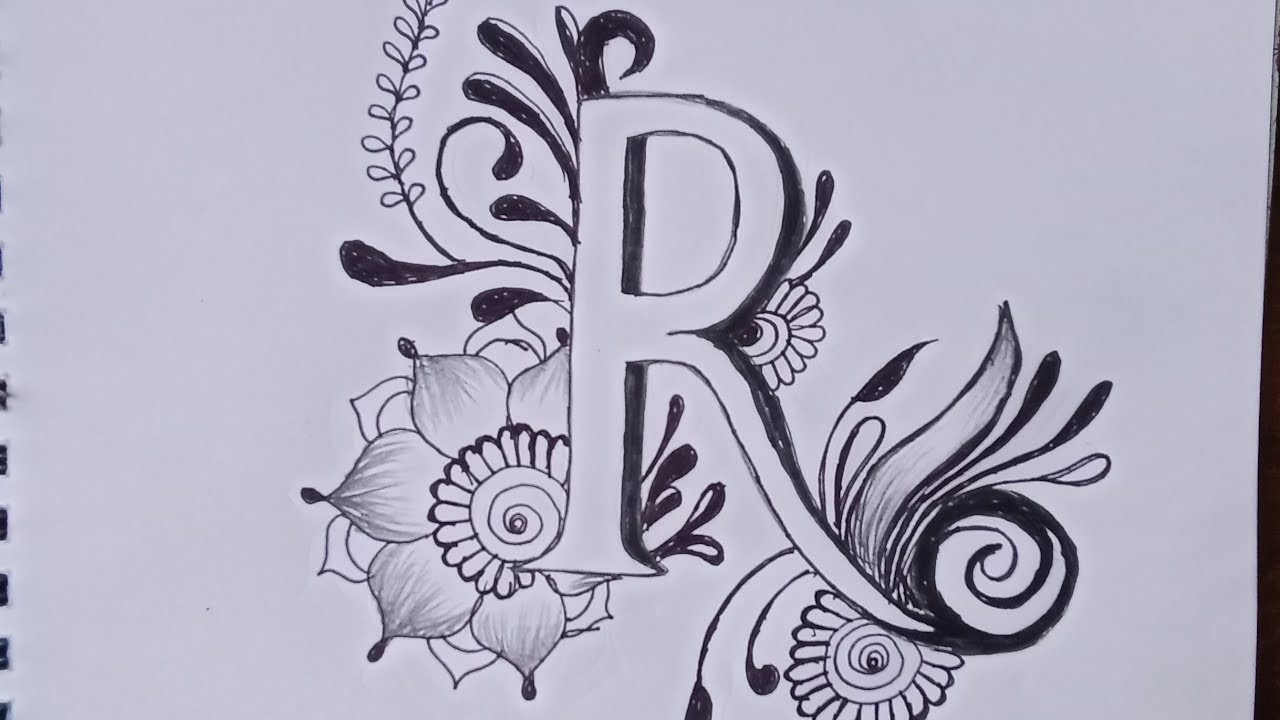 How To Draw R Letter Drawing Step By Step Pencil Sketch Youtube