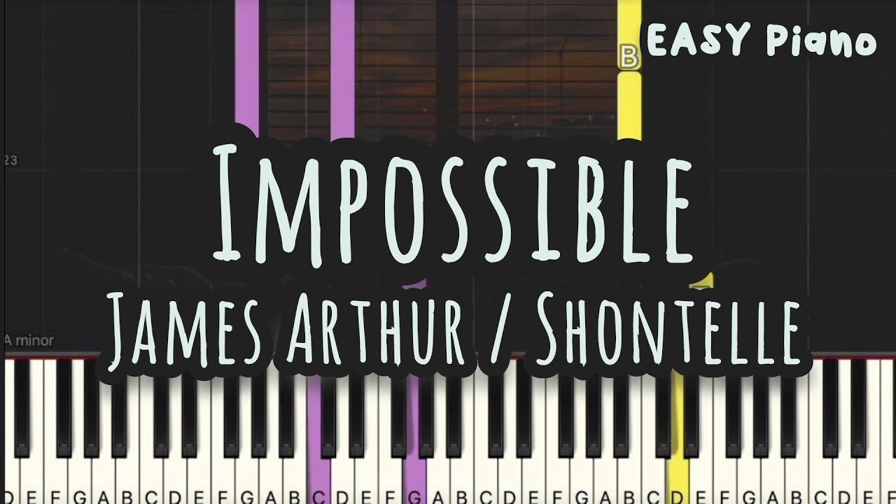 James Arthur Shontelle Impossible Easy Piano Piano Tutorial