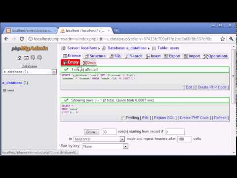 112 Phpmyadmin Part 3 Php Tutorials Youtube