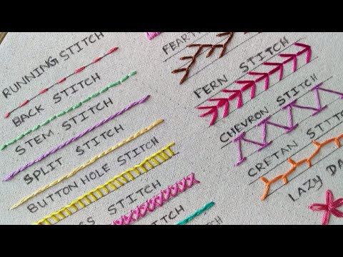 15 Basic Hand Embroidery Stitches Sampler For Absolute Beginners Youtube