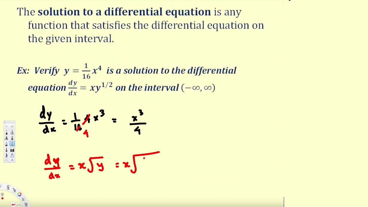 Verifying Solutions To Differential Equations Differential Equations