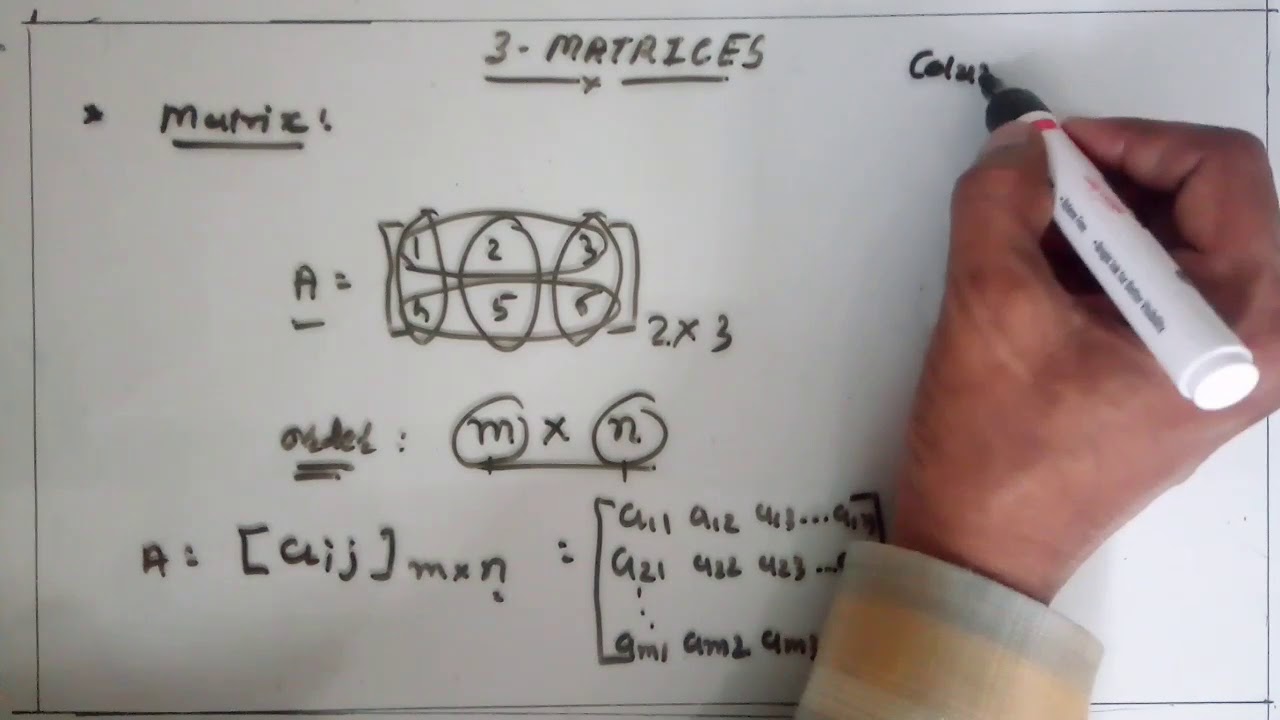 12 Eng Maths 1 Ch 3 Matrices Youtube