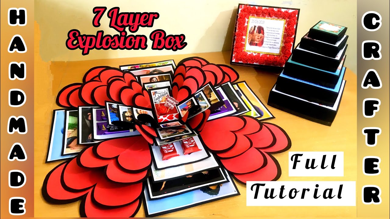 7 Layer Explosion Box Tutorial By Handmade Crafter Diy Valentine S Day
