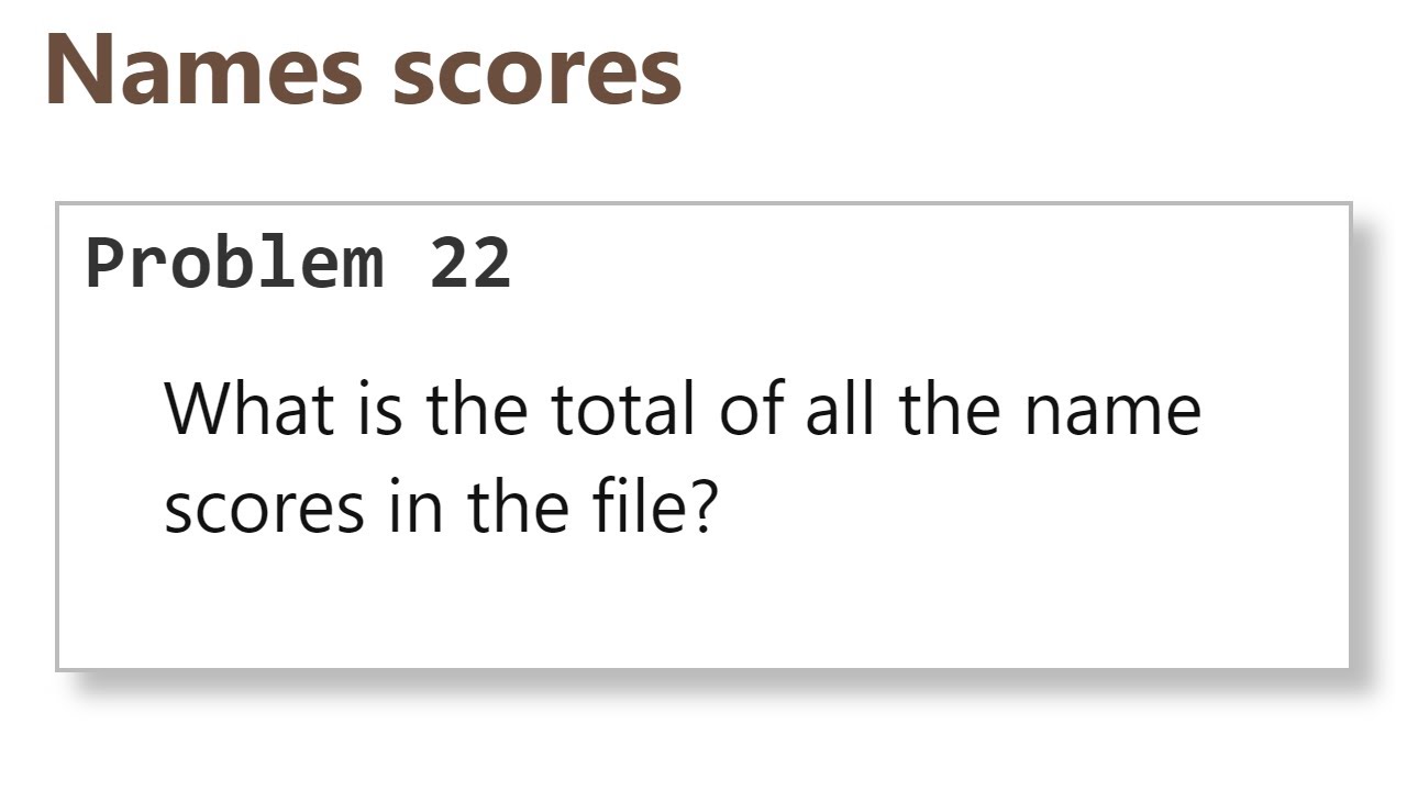 Project Euler Problem 22 C C Youtube