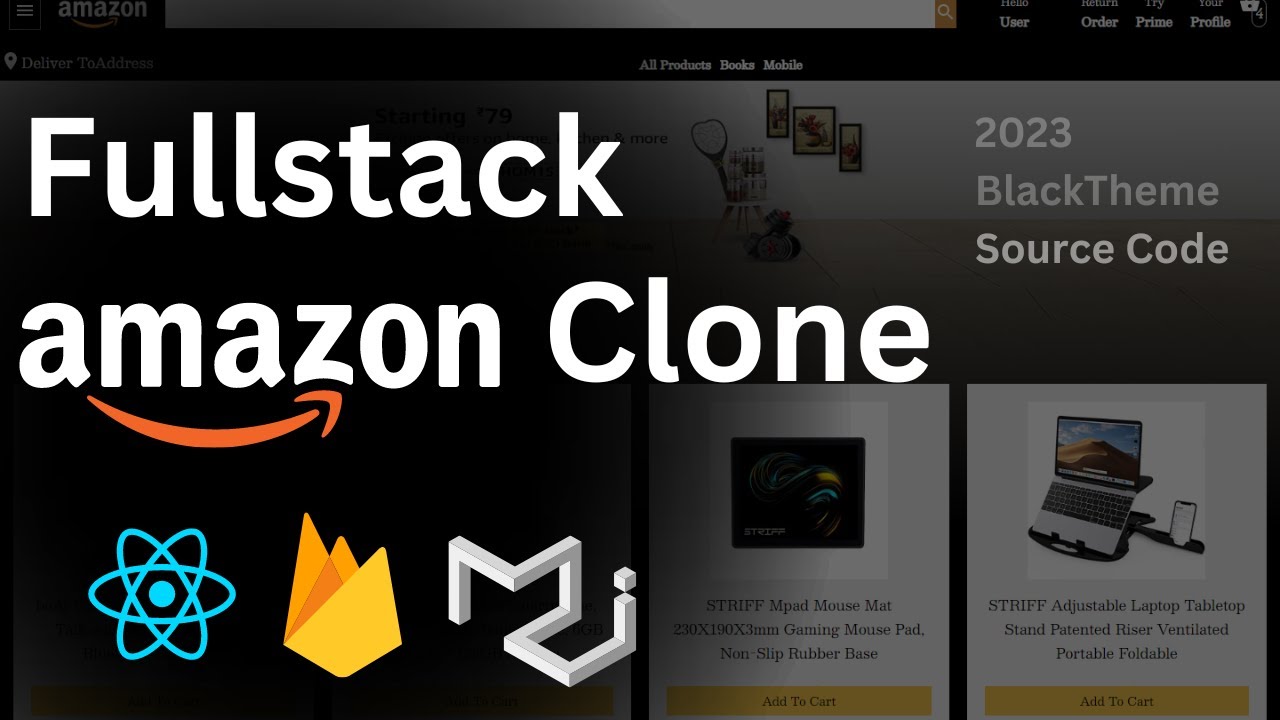 Full Stack Amazon Clone Using React Material Ui Firebase 2023