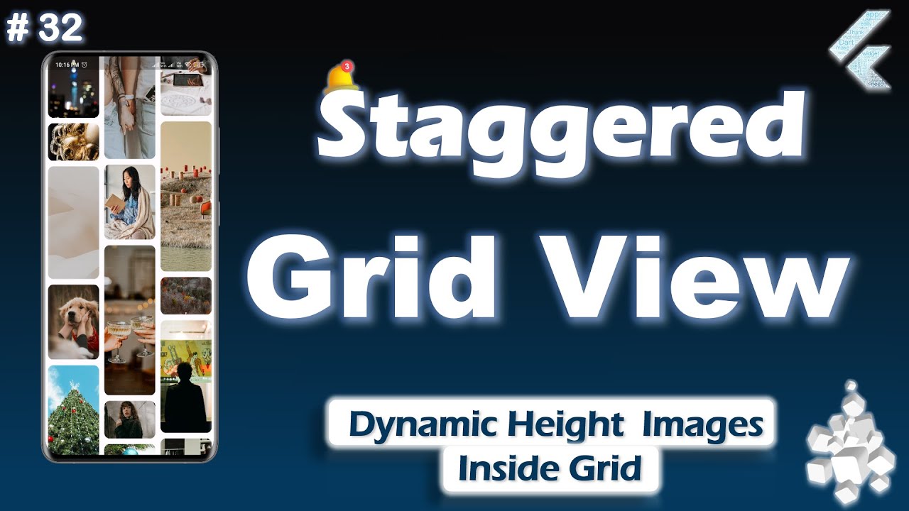 Staggered Gridview Dynamic Height Grid View Variable Grid Youtube