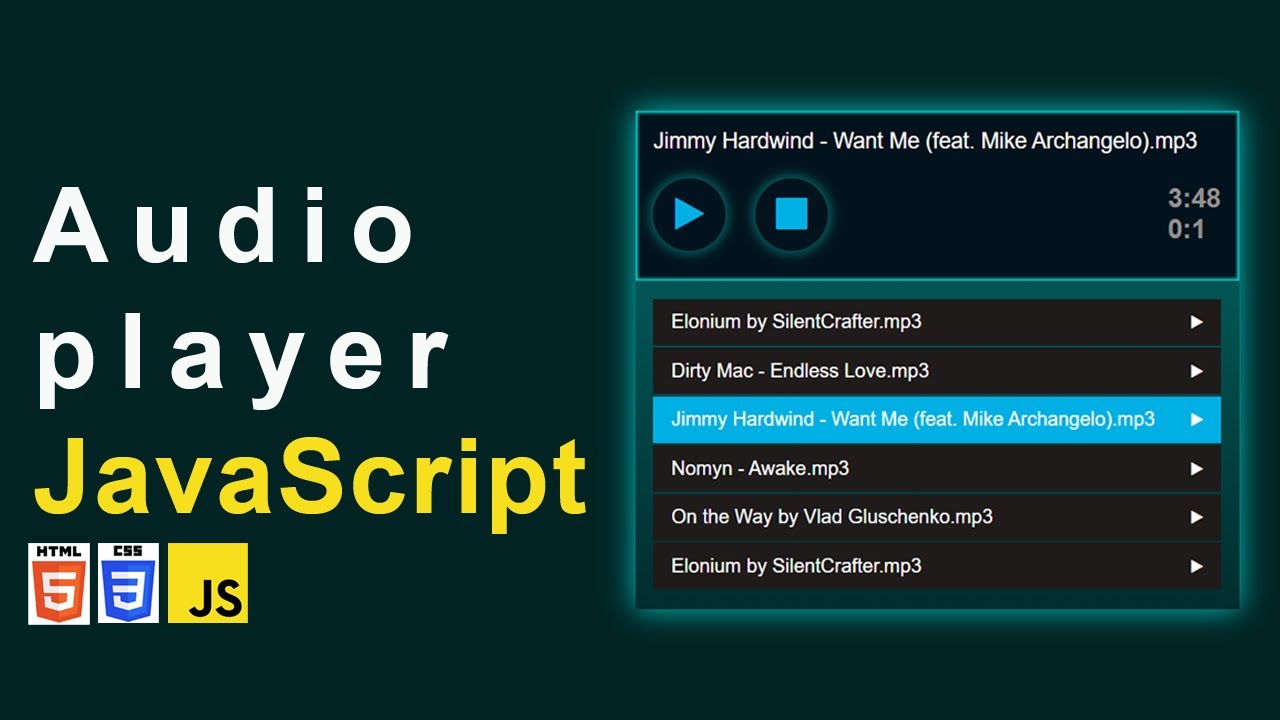 Audio Player With Playlist Using Javascript Music Player Web App