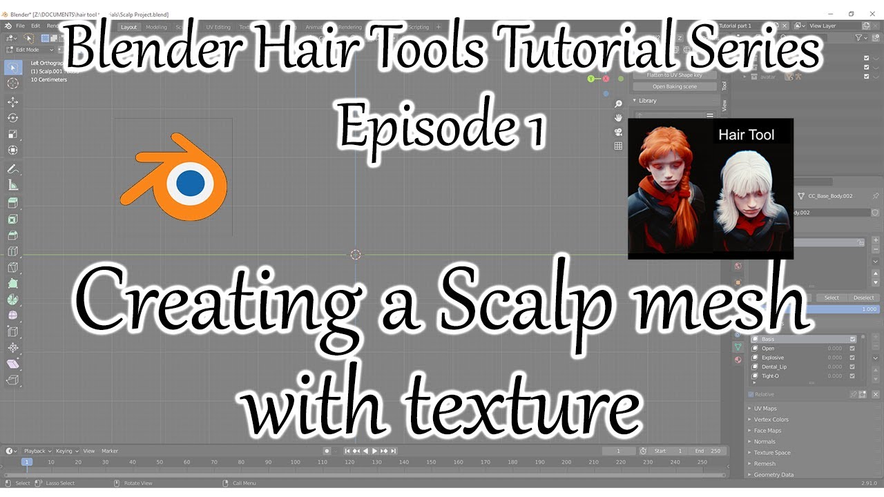Blender Hair Tools Scalp Bake Episode 1 Tutorial Series Youtube