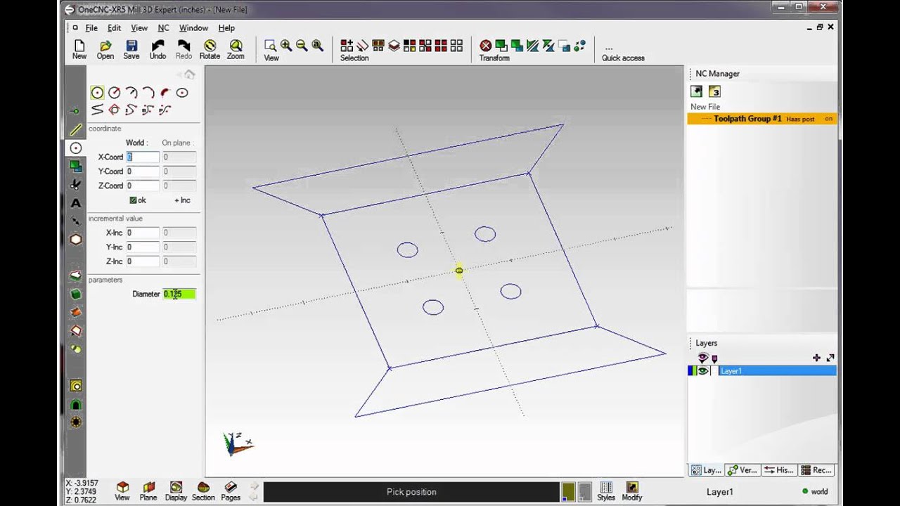 Onecnc Cad Cam Training Series Mill Xr5 07 Youtube