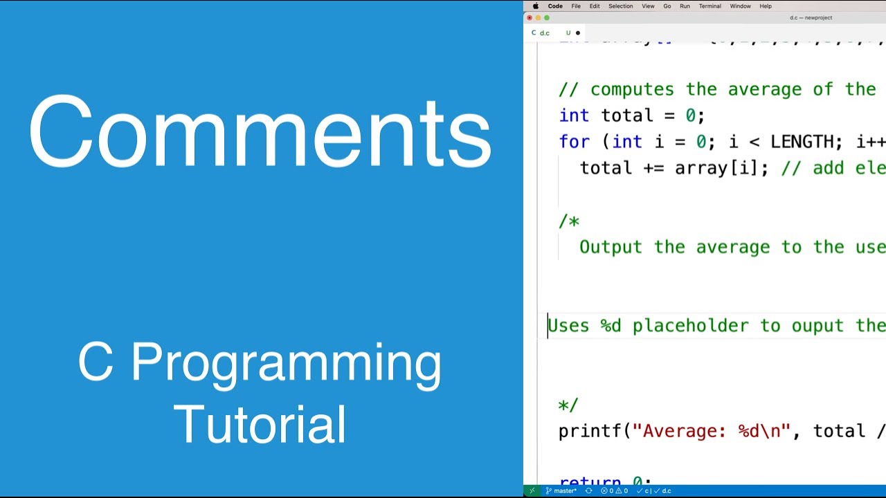 Comments C Programming Tutorial Youtube