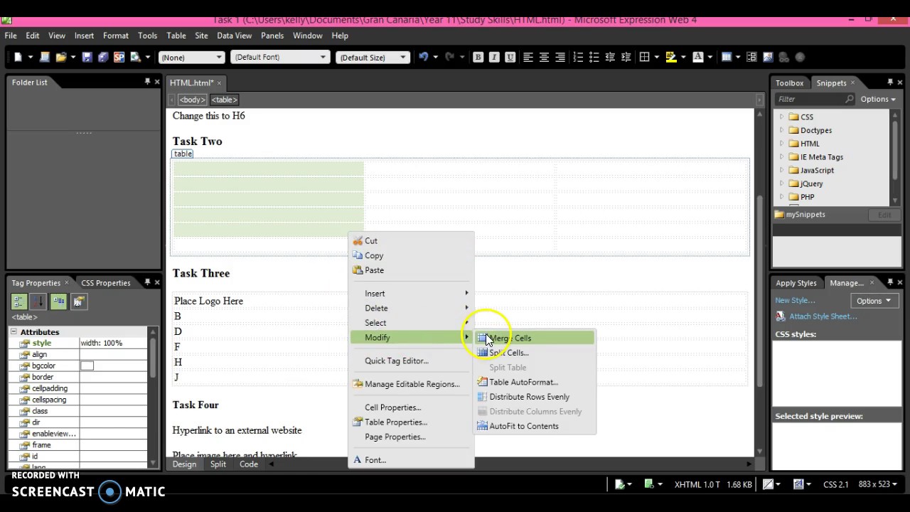Creating Table Youtube