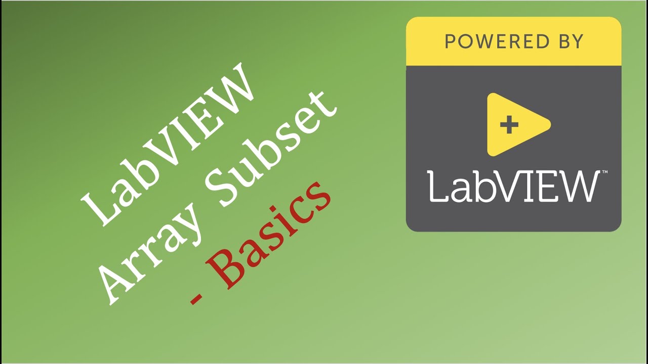 Labview Array Subset Basics Youtube