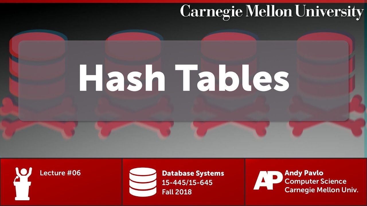 Cmu Database Systems 06 Hash Tables Fall 2018 Youtube