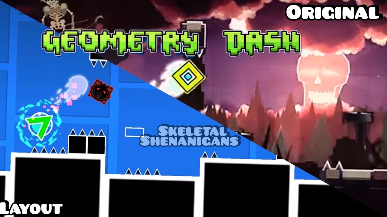 Geometry Dash Skeletal Shenanigans Comparison Layout Vs Original