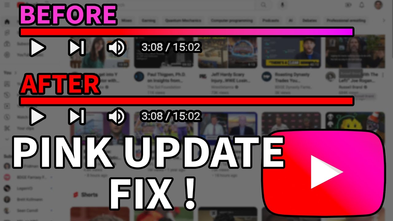 How To Change Youtube Progress Bar Back To Red Youtube Pink Update