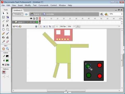 Flash Animation Tutorial Robot Part 2 Actionscript Button Controls