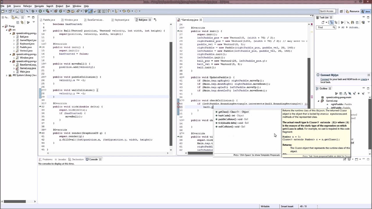 Speed Coding Pong In Java Youtube