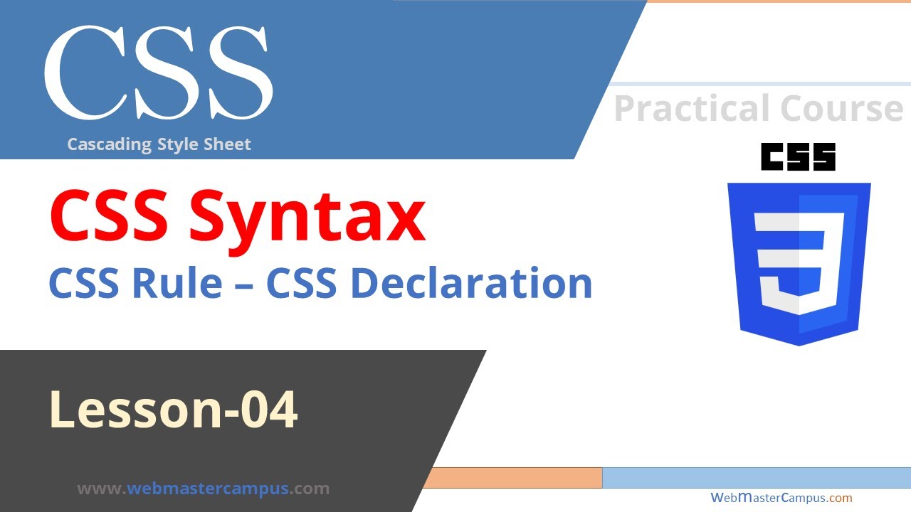 Css Syntax Css Rule Css Declaration Youtube