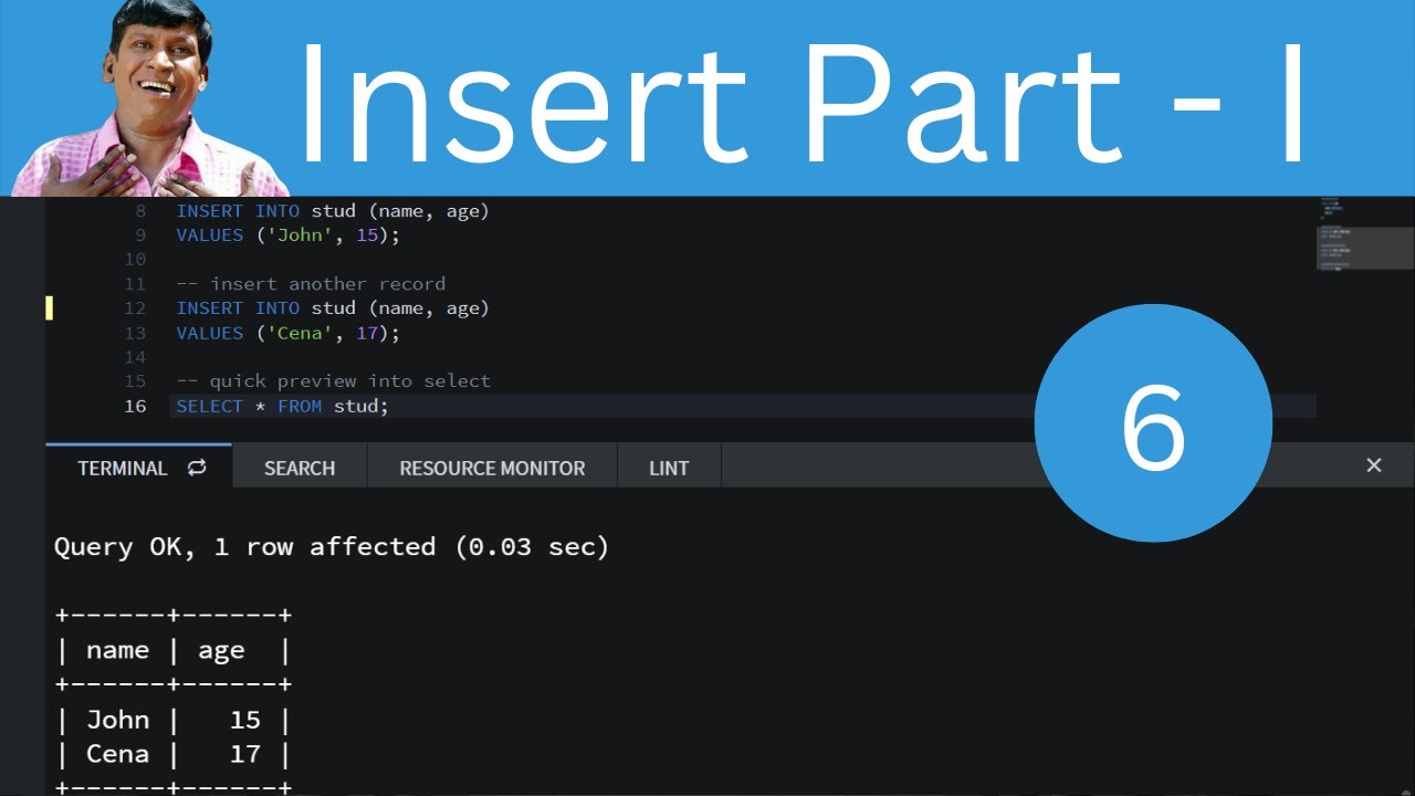 Inserting Data Into Table In Mysql Part I Youtube