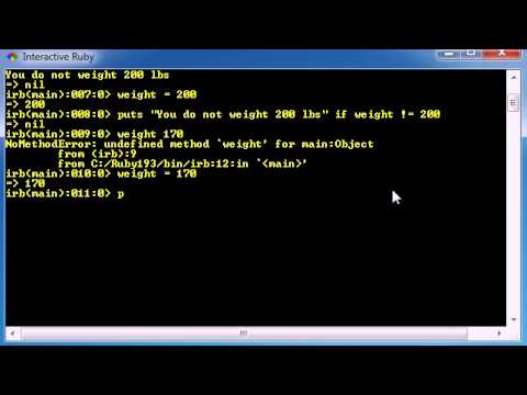 Ruby Programming Tutorial 15 Comparison Operators Youtube