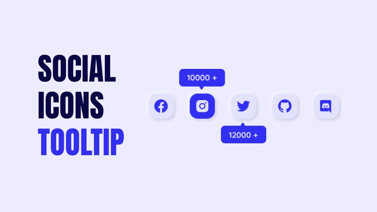 Social Media Icons Tooltip Using Html And Css Youtube