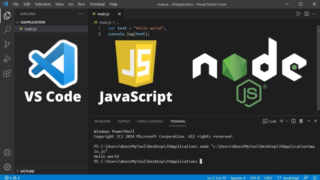 Run Javascript With Node Js And Visual Studio Code Youtube