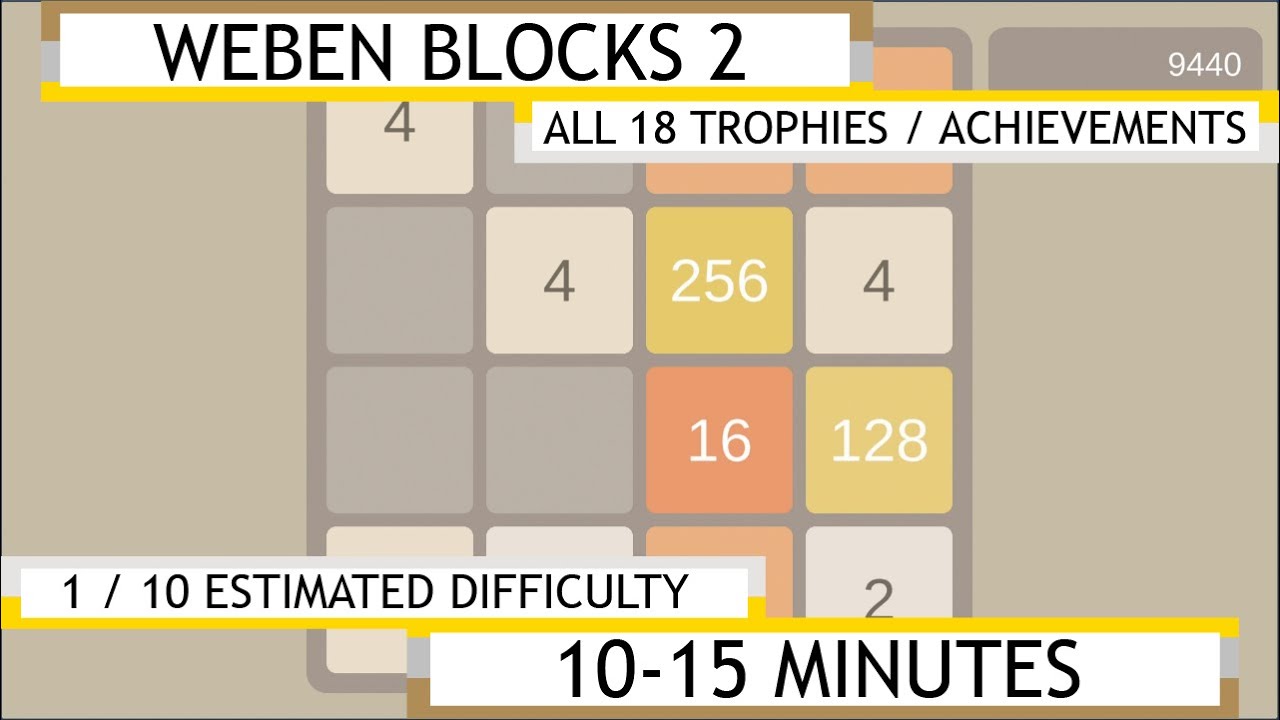 Weben Blocks 2 Platinum 100 Achievement Walkthrough Guide No