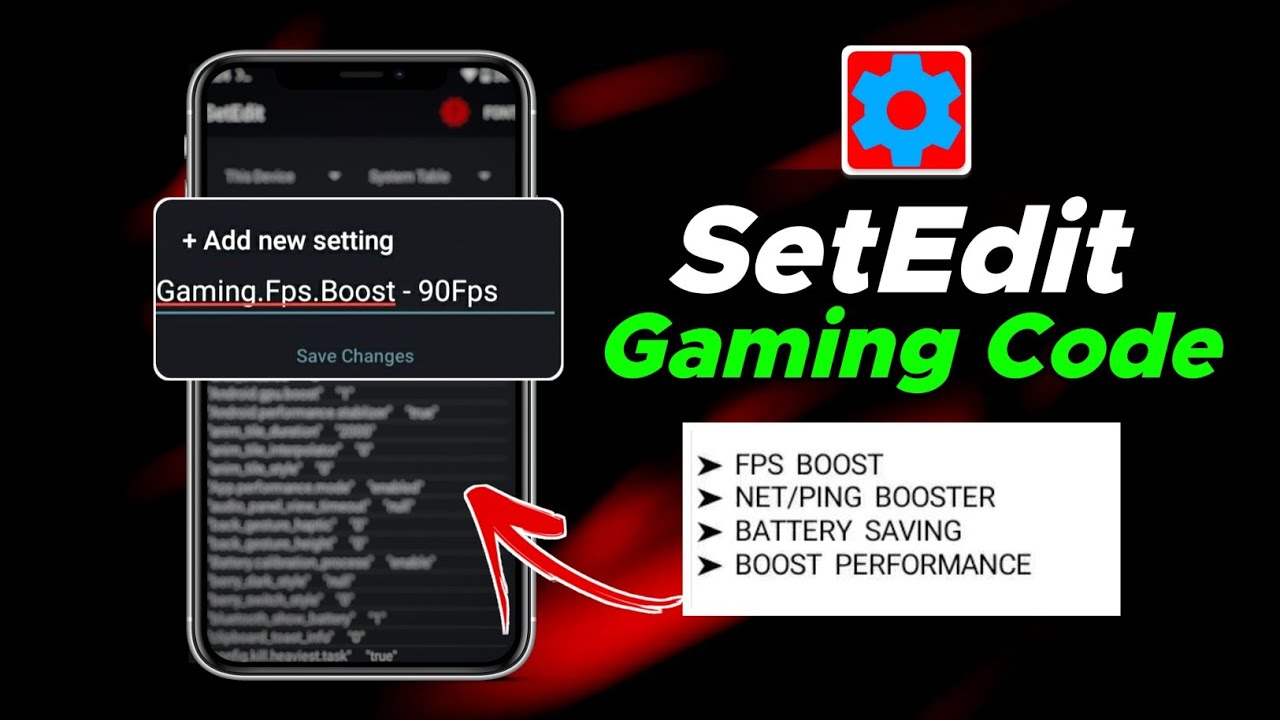 Setedit Gaming Codes Boost Fps Performance No Root Youtube