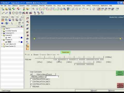 Hypermesh Beam Analysis Youtube